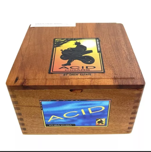 ACID KUBA KUBA Drew Estate Empty Wooden Cigar Box Brown Size 7.25x7 ... ACID KUBA KUBA Drew Estate Empty Wooden Cigar Box Brown Size 7.25x7 ...