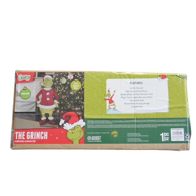 NEW LIFE SIZE 4 Ft Animated GRINCH Christmas Prop SPEAKS GRINCH PHRASES ...