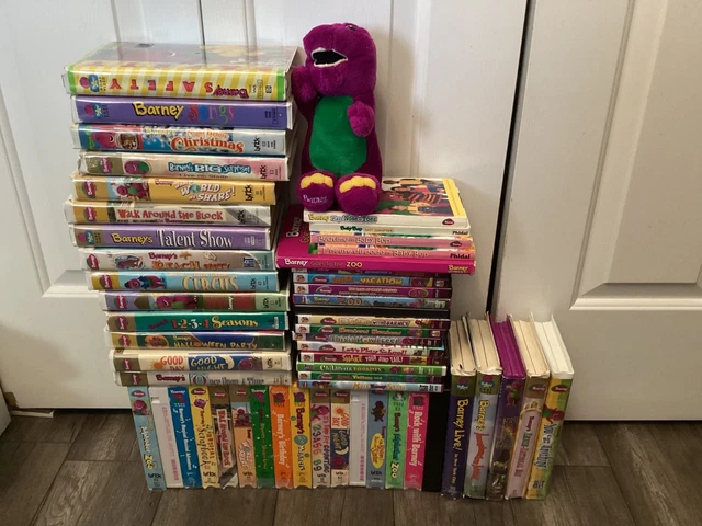 LOT BARNEY 35 VHS, 14 DVD, 5 Books and 1 plush toy RARE! $48.00 ...