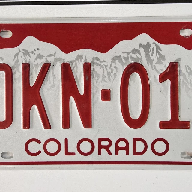 COLORADO FLEET LICENSE Plate 🔥Free📬🔥 Dkn 017 ~ Red Rocky Mountains Tag ...
