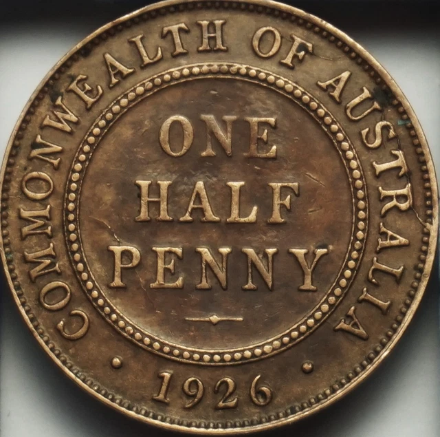 MONNAIE, ONE HALF Penny 1926 Commonwealth Of Australia George V, Coin ...