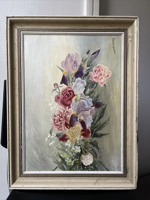 RARE VINTAGE TABLEAU peinture huile sur panneau hsp signé kretz meyer ...