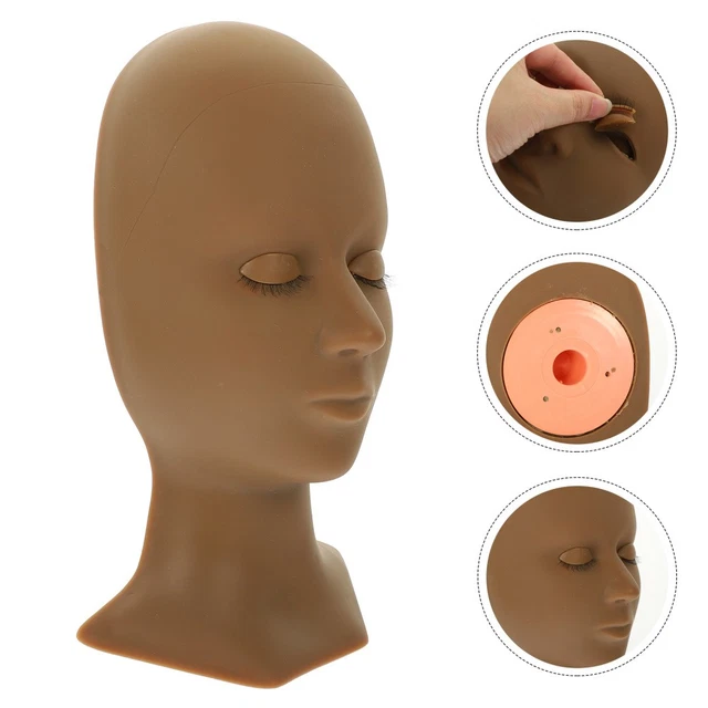 MAKE UP SILICONE Head Professional Lash Extension Kit Eyelash Mannequin ...