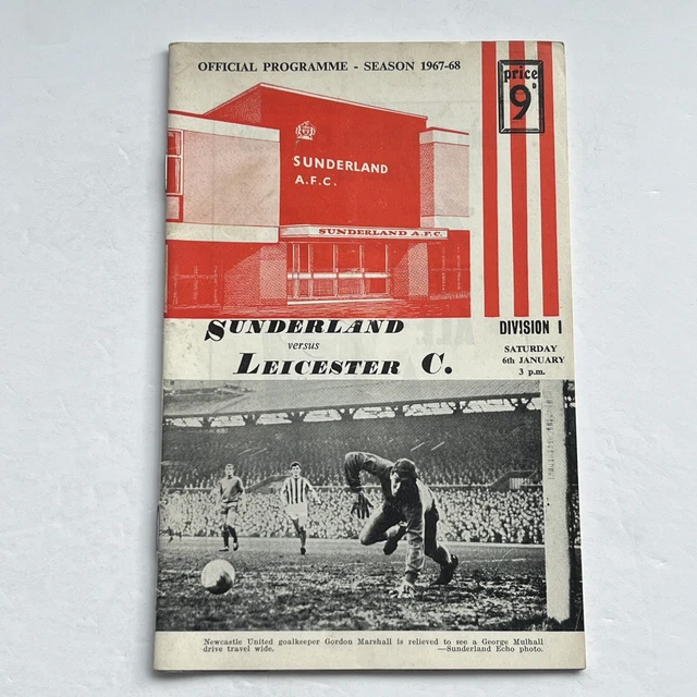 SUNDERLAND V LEICESTER City 1967/68 Football Programme 06/01/1968 Roker Park £2.99 - PicClick UK