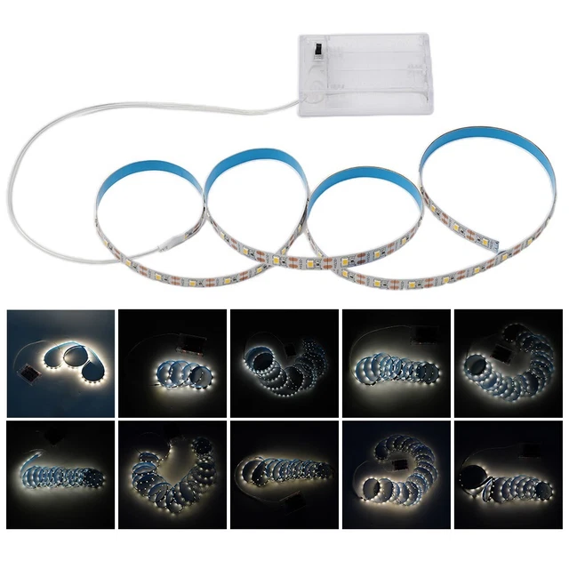 BATTERY POWERED SELF Adhesive LED Strip Light Waterproof Tape for Home ...