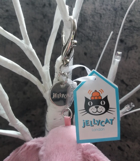 JELLYCAT BASHFUL BUNNY Tulip Pink Bag Charm & Dust Bag Ideal Gift ...