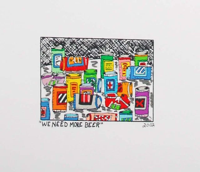 JAMES RIZZI - We Need More Beer - Farblithografie - im Druck betitelt u ...