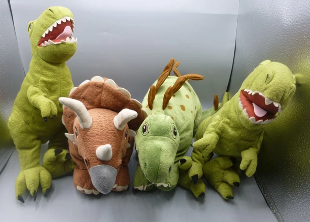 SET OF 4 Ikea Jattelik Dinosaurs Soft Plush Toys T-Rex Triceratops ...