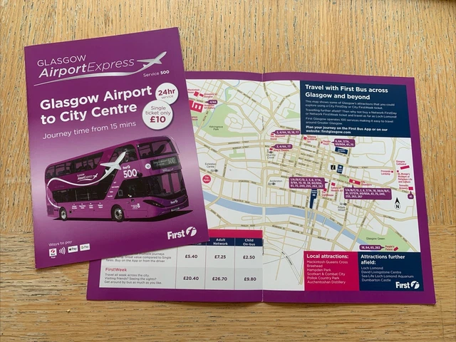 FIRST GLASGOW: ROUTE 500 Glasgow Airport Express timetable EUR 2,08 ...