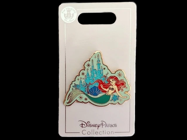 DISNEY GLITTER SPARKLE Castle - Princess Little Mermaid Ariel Pin ...