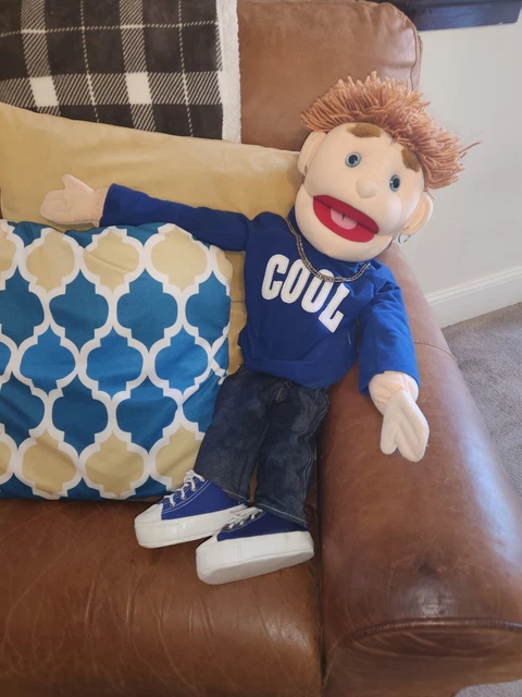 SUNNY TOYS 30& COOL Blue Puppet Man Guy Yarn Hair Plush Vintage good ...