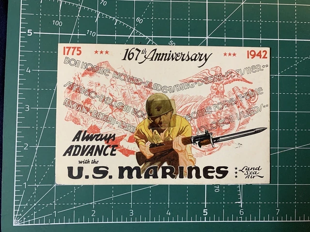 WW2 USMC MARINE Corps Rare 1942 Blotter Card £72.04 - PicClick UK