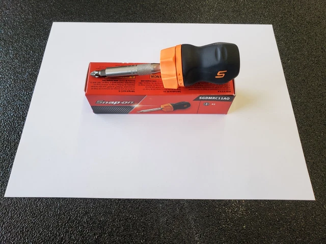 SNAP-ON TOOLS USA NEW ORANGE Stubby Soft Grip Ratcheting Screwdriver ...