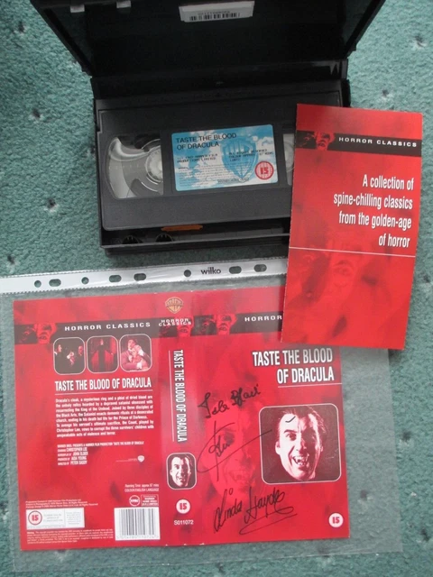 TASTE THE BLOOD Of Dracula Hammer Horror Vhs Sleeve Signed By 3 ...