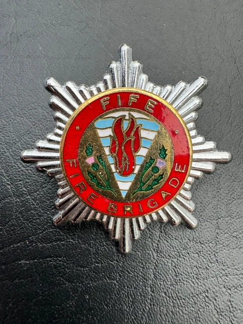 OBSOLETE FIFE FIRE Brigade Service Scotland Enamel Cap Hat Uniform ...