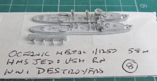 HMS JED & Usk RN WWI Destroyers by Oceanic, Scale 1/1250 Ship Model £7. ...