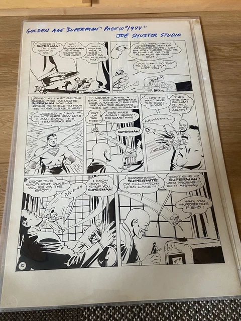 SUPERMAN ORIGINAL COMIC Art Joe Shuster Studio Golden Age 1944 page EUR ...
