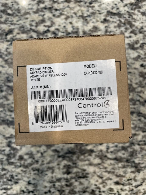CONTROL4 KEYPAD DIMMER Adaptive Wireless 120v White (C4-KD120-WH $150. ...