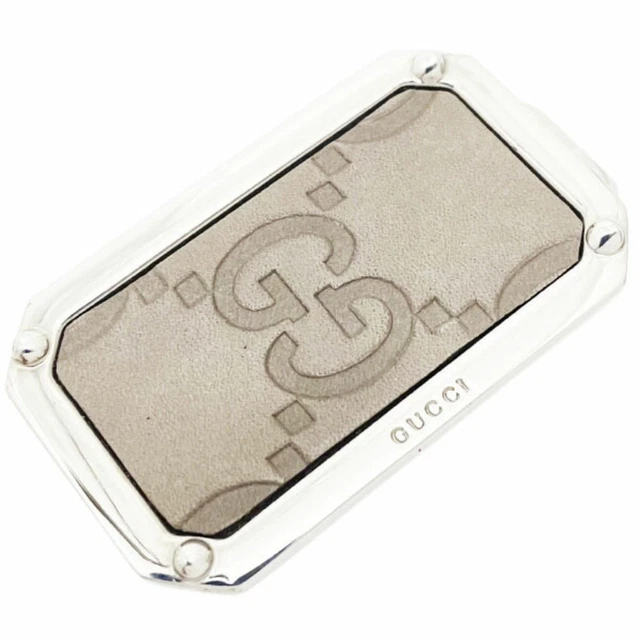 GUCCI MONEY CLIP Shima Line Bill Leather Greige GUCCI GG Double G Men's ...