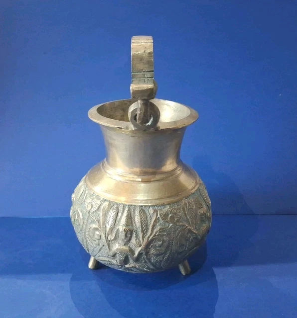 RARE PETIT SEMBUWA traditionnel du Sri Lanka en Laiton Du XIXÈME Siècle ...