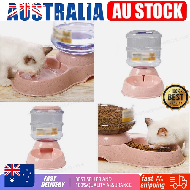 AUTOMATIC 3.8L WATER Feeder Food Pet Dog Cat Puppy Dispenser Feeder ...