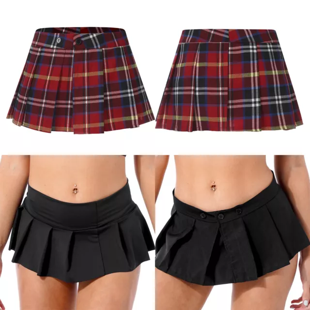 Damen Sehr Kurze Faltenrock Mini Skater Rock Sexy Clubwear Party Röcke