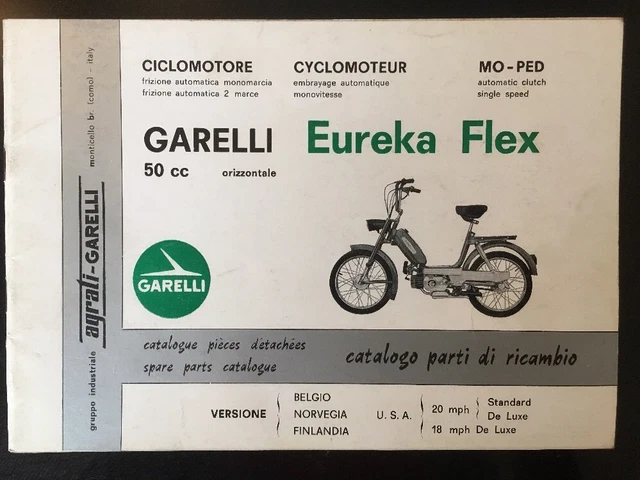 GARELLI 50CC EUREKA Flex Moped Spare Parts Catalogue in English French ...