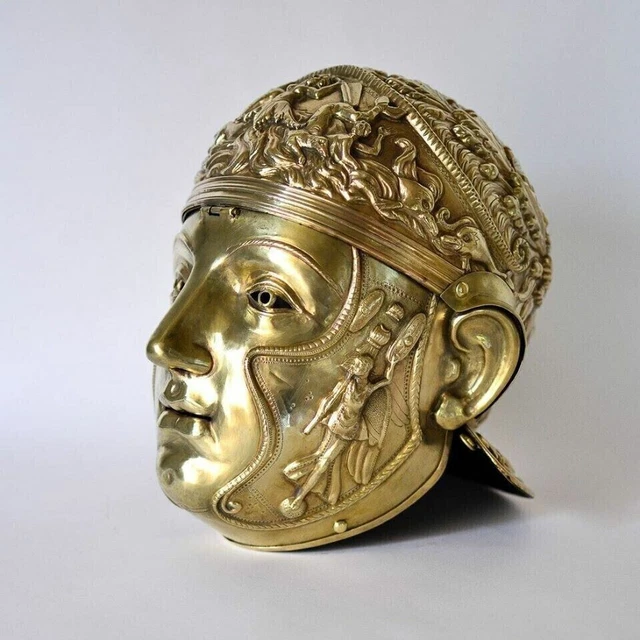 ROMAN CAVALRY HELMET 16 Gauge Havey Brass Sheet Hand Carved Historical ...