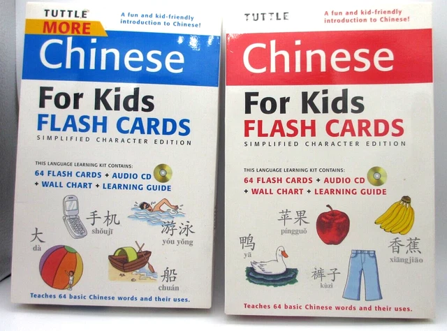 TUTTLE CHINESE FOR Kids Flash Cards Vol 1 & Simplified Character ...