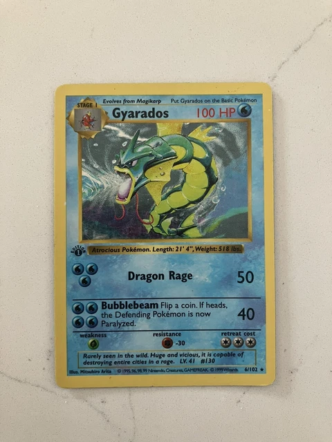 1999 POKÉMON, ENSEMBLE de Base Shadowless #6/102 Gyarados, 1ère Edition EUR 187,13 - PicClick FR