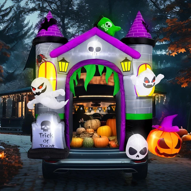 5.9 FT HALLOWEEN Inflatable Trunk or Treat Car Decorations Kit Blow up ...