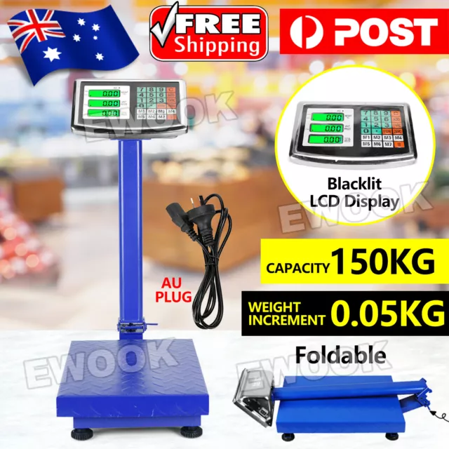 DIGITAL PLATFORM SCALES 150KG Commercial Electronic Postal Shop Floor ...