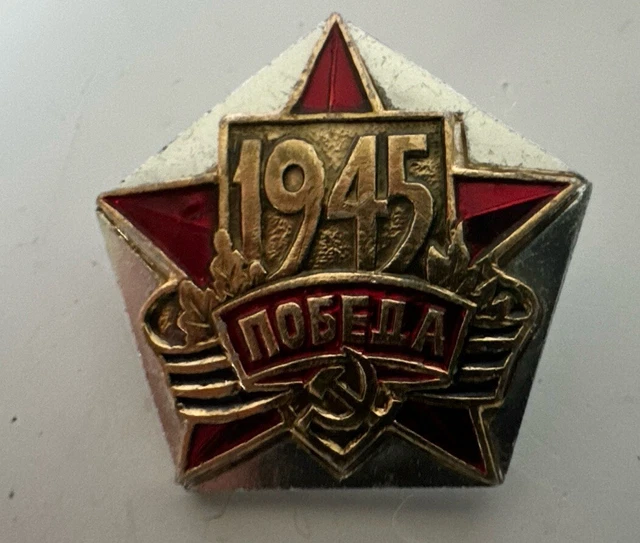 VINTAGE SOVIET PIN Badge WW2 Military Red Army 1945 USSR - Victory Day ...