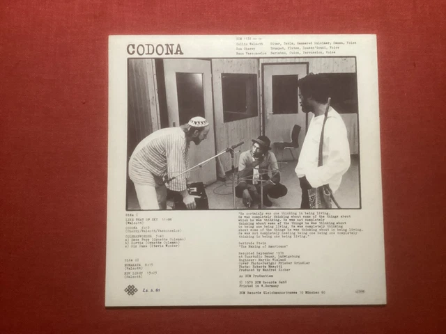 LP CODONA, COLLIN Walcott, Don Cherry, Nana Vasconcelos EUR 6,50 - PicClick IT