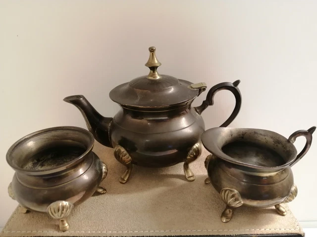 TEA/COFFEE POT SET Of 3 Vintage Silver Plated. UK. £8.66 - PicClick UK
