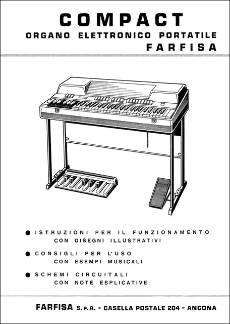 Farfisa Combo Compact Schematic IN VENDITA! - PicClick IT