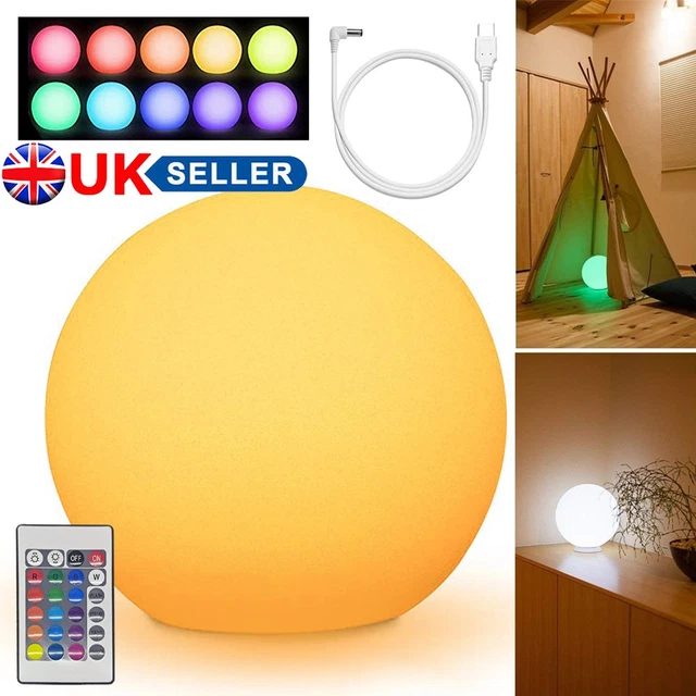 16 COLOR-CHANGING LED Night Light 4 Lighting Modes Rechargeable Remote ...