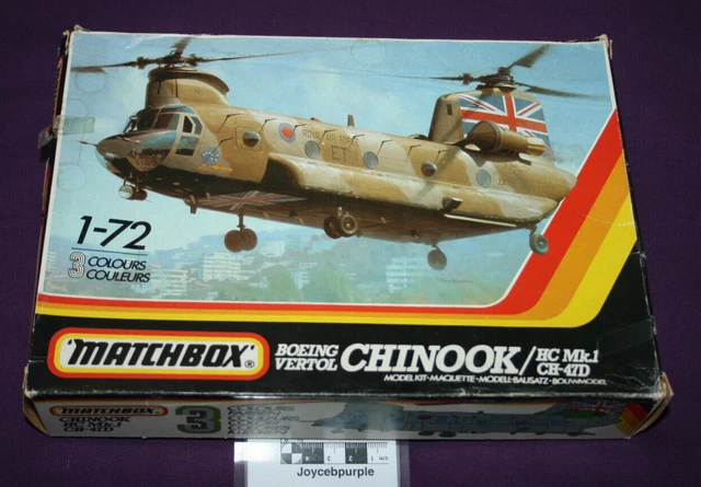 MATCHBOX BOEING VERTOL Chinook 1:72 scale model helicopter kit PK-413 ...