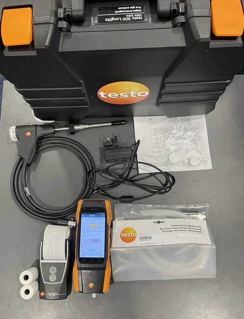 TESTO 300 LL Flue Gas Analyser- Longlife Standard Kit + Printer0564 ...