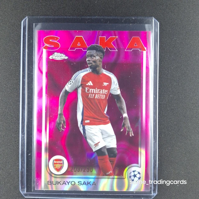 TOPPS CHROME UCC 2024/25 Bukayo Saka Arsenal FC Pink Lava – /250 EUR 8 ...