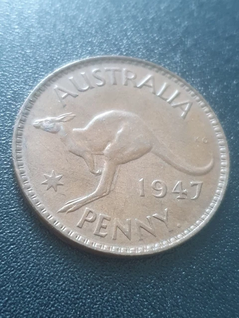 AUSTRALIAN 1947 Y.( Perth) King George VI Penny Coin - Very High Grade ...
