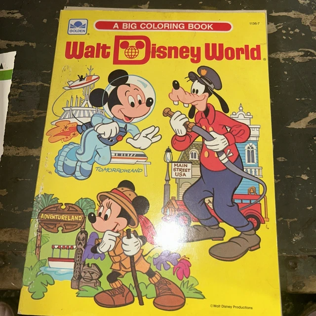 VINTAGE 1983 WALT Disney World Golden Coloring Book Frontier Fantasy 90 ...