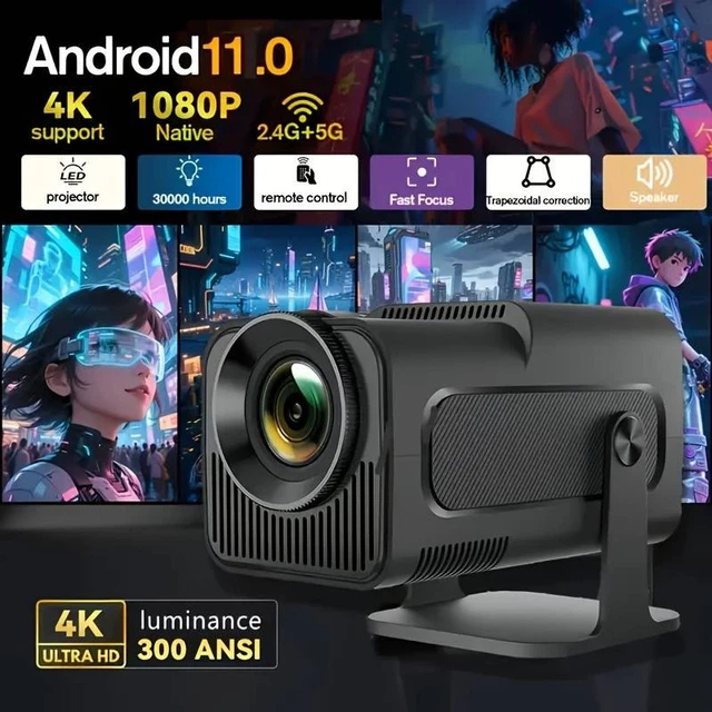 4K 5G PROJECTOR Smart HD LED WiFi Bluetooth HDMI USB Android Office ...