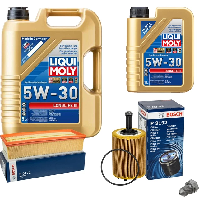 BOSCH INSPECTION SET 6 LIQUI MOLY Longlife 3 5W-30 pour VW Touran 2.0 EUR 124,80 - PicClick FR