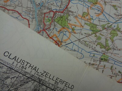WW2 MAP &CLAUSTHAL-ZELLERFELD& (Germany) on CAPTURED GERMAN Map of KING ...