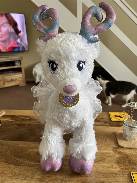 BUILD A BEAR 🎄 Reindeer Glisten White Xmas Plush With Light Up Antlers ...