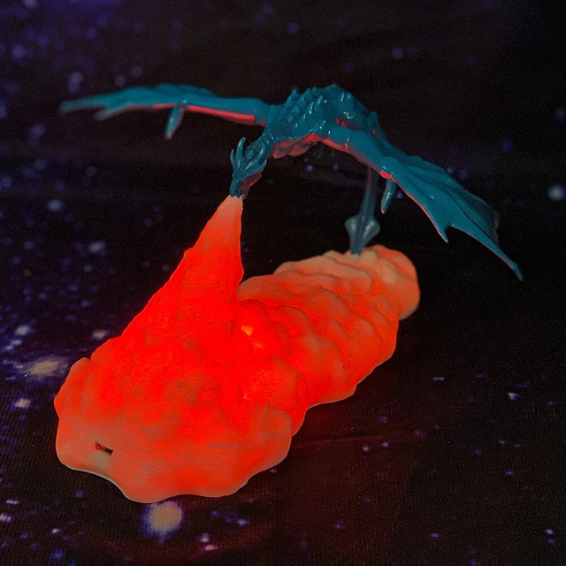 3D PRINTED NIGHT Light USB Charge Fire/Ice Dragon Birthday Gifts (Ice ...