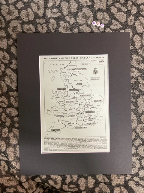 RARE VINTAGE MAP , RAC MAP OF ENGLAND WALES , MOUNTED , c1961 £18.25 ...
