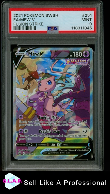 FA/MEW V FUSION Strike Pokemon Sword & Shield Fusion Strike 2021 251 Psa 9 EUR 81,00 - PicClick DE
