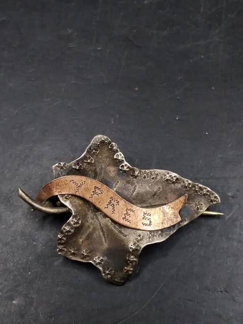 ANTIQUE SILVER BROOCH Engraved Ypres Belgium Ww1 Trench Art Sweetheart ...